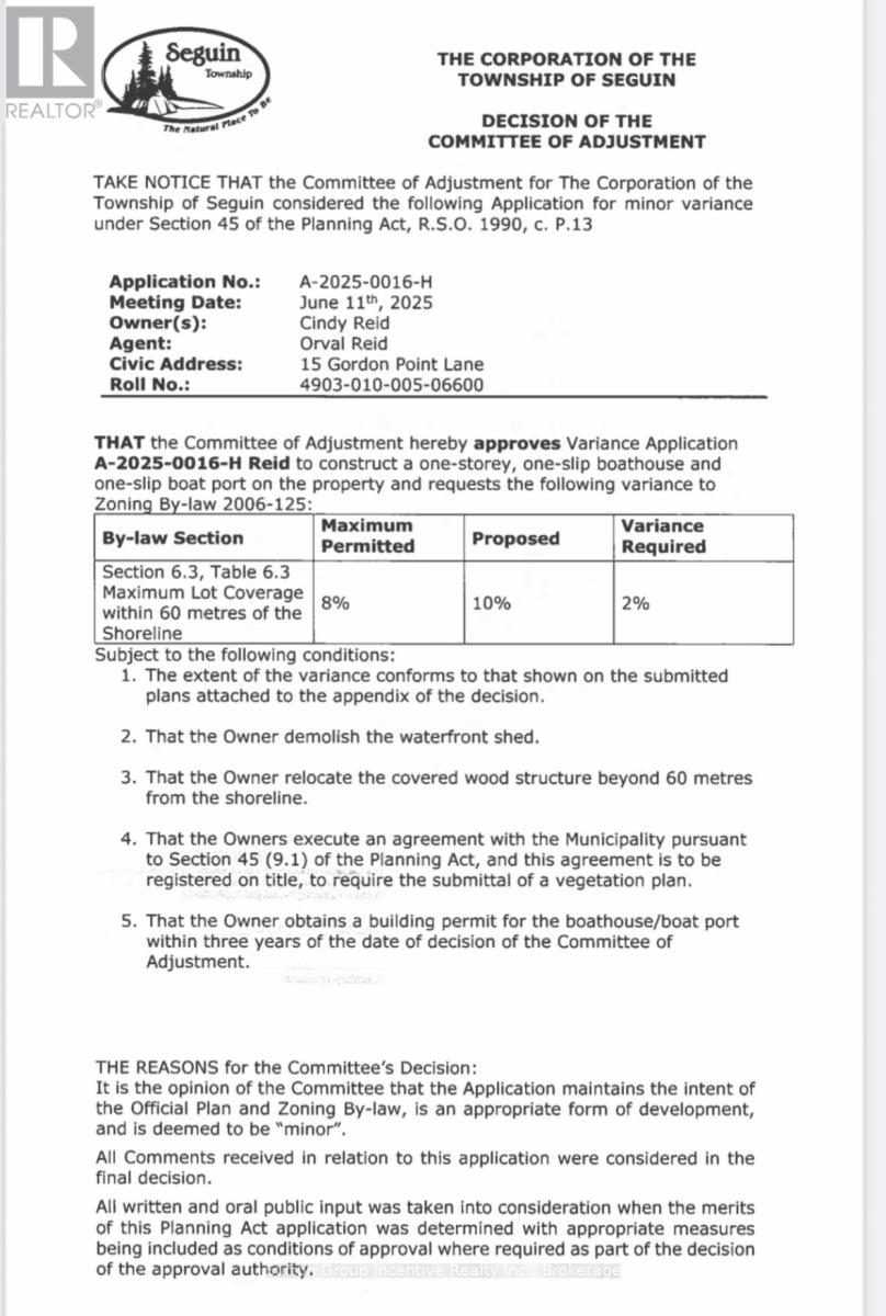 For sale: 15 GORDON POINT LANE, Seguin, Ontario P0C1H0 - X12254774 ...